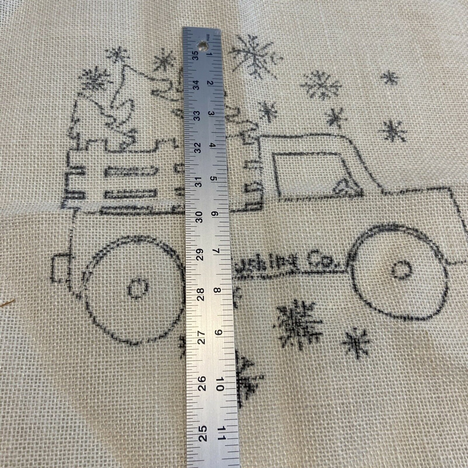Rug Hooking Pattern Linen Old Fashioned Truck Christmas Tree - Etsy