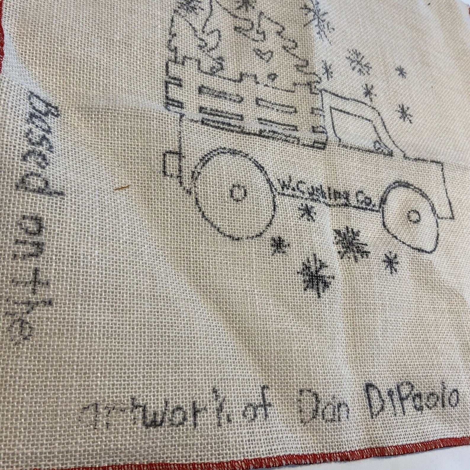 Rug Hooking Pattern Linen Old Fashioned Truck Christmas Tree Snowflake ...