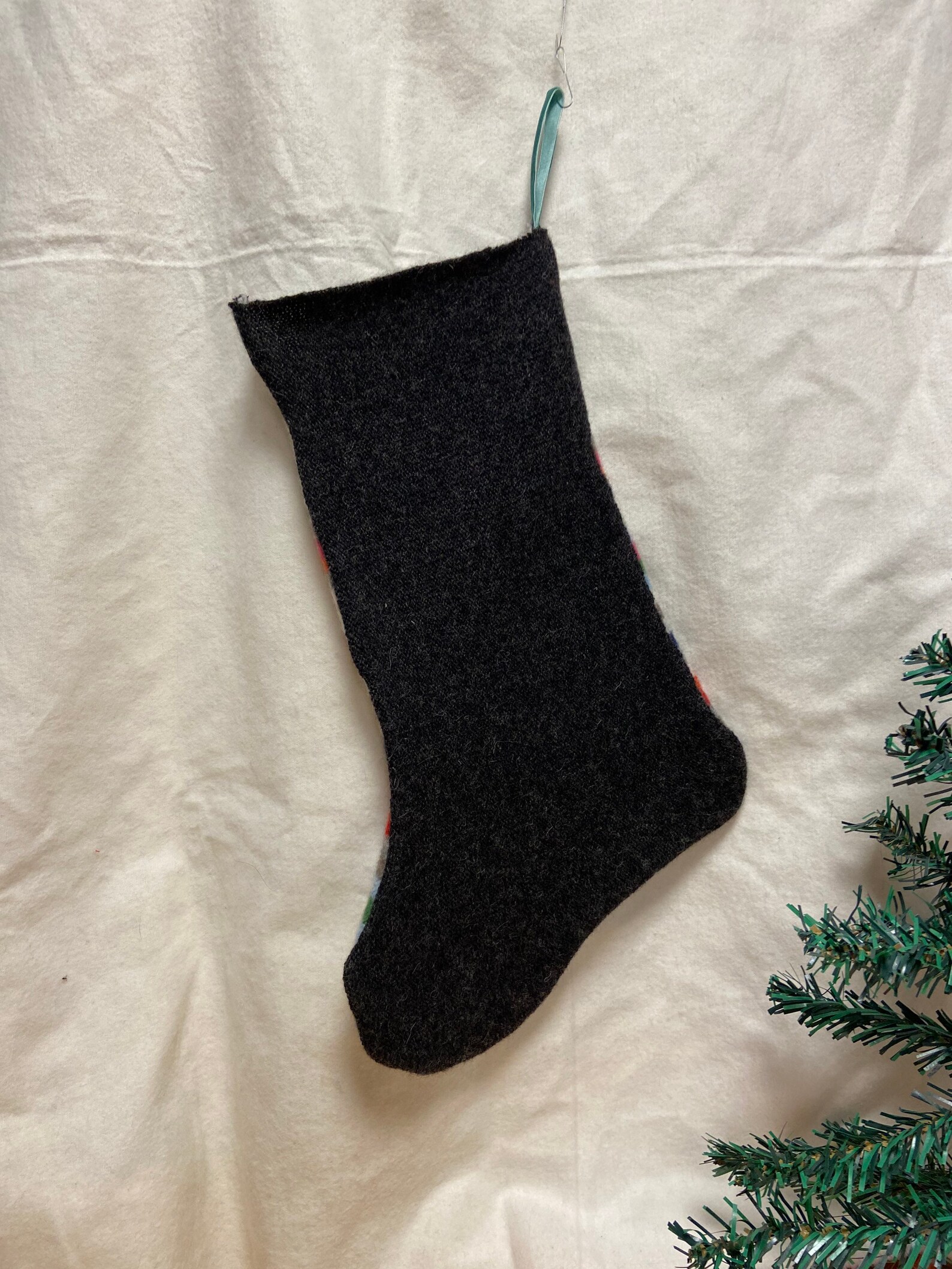 Felted Wool Christmas Stocking Upcycled Reclaimed Sweater Handmade ...