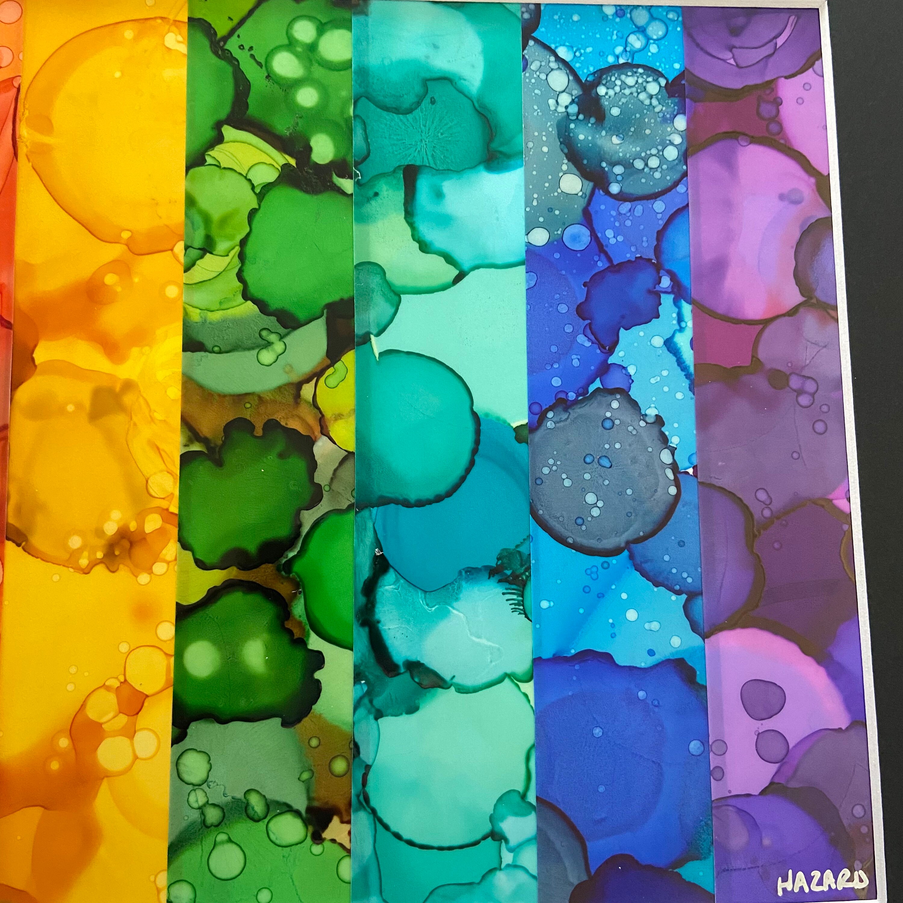 Alcohol Ink Strip Rainbow Colors Matted Ready to Frame Wall - Etsy