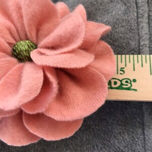 Upcycled Sweater Felted Wool Light Orange Flower Pin Brooch One of A ...