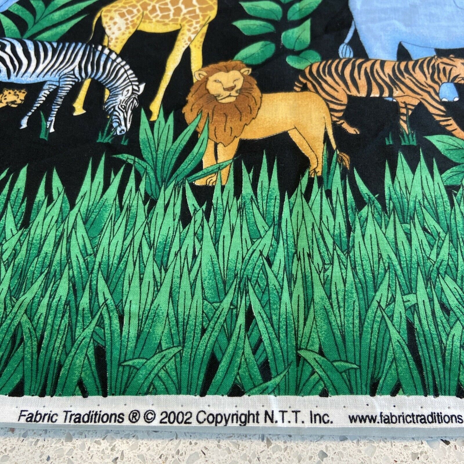 Jungle Safari Zoo Fabric Traditions Material Zebra Lion Elephant ...