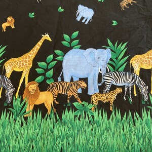 Jungle Safari Zoo Fabric Traditions Material Zebra Lion Elephant ...