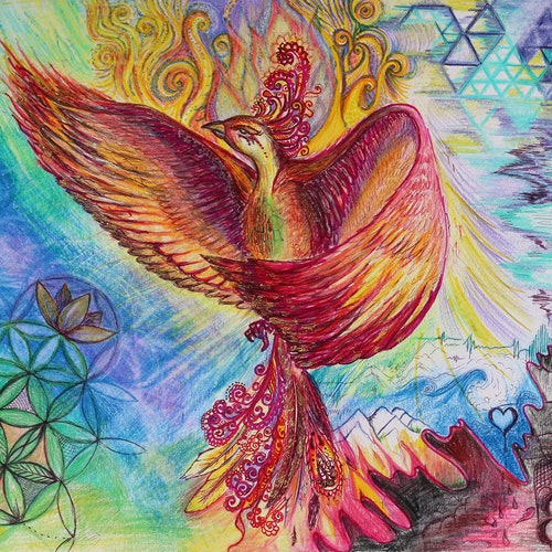 Phoenix Rising Print Framed Phoenix Rising Art Phoenix - Etsy