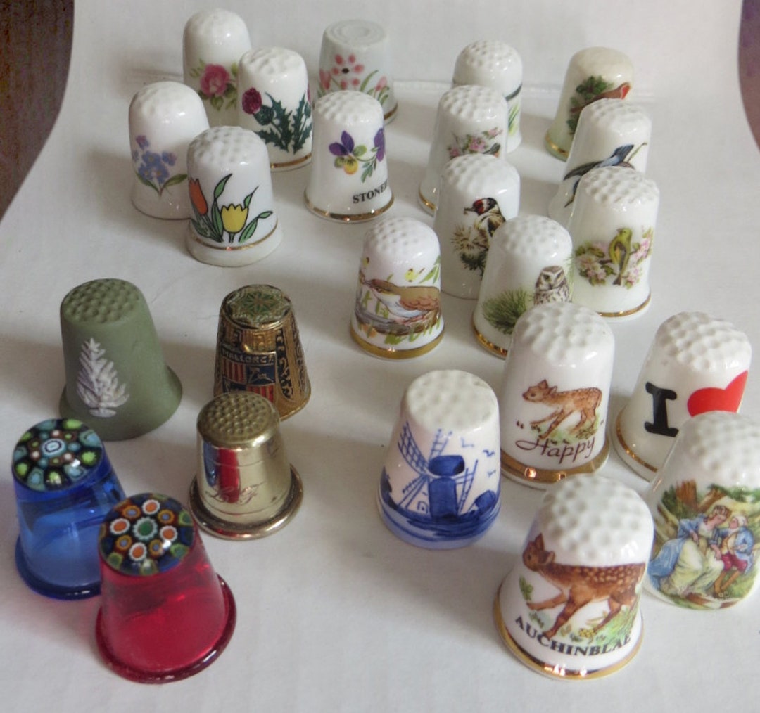 Awesome Collection of 24 Thimbles of Extraordinary Assortment - Etsy