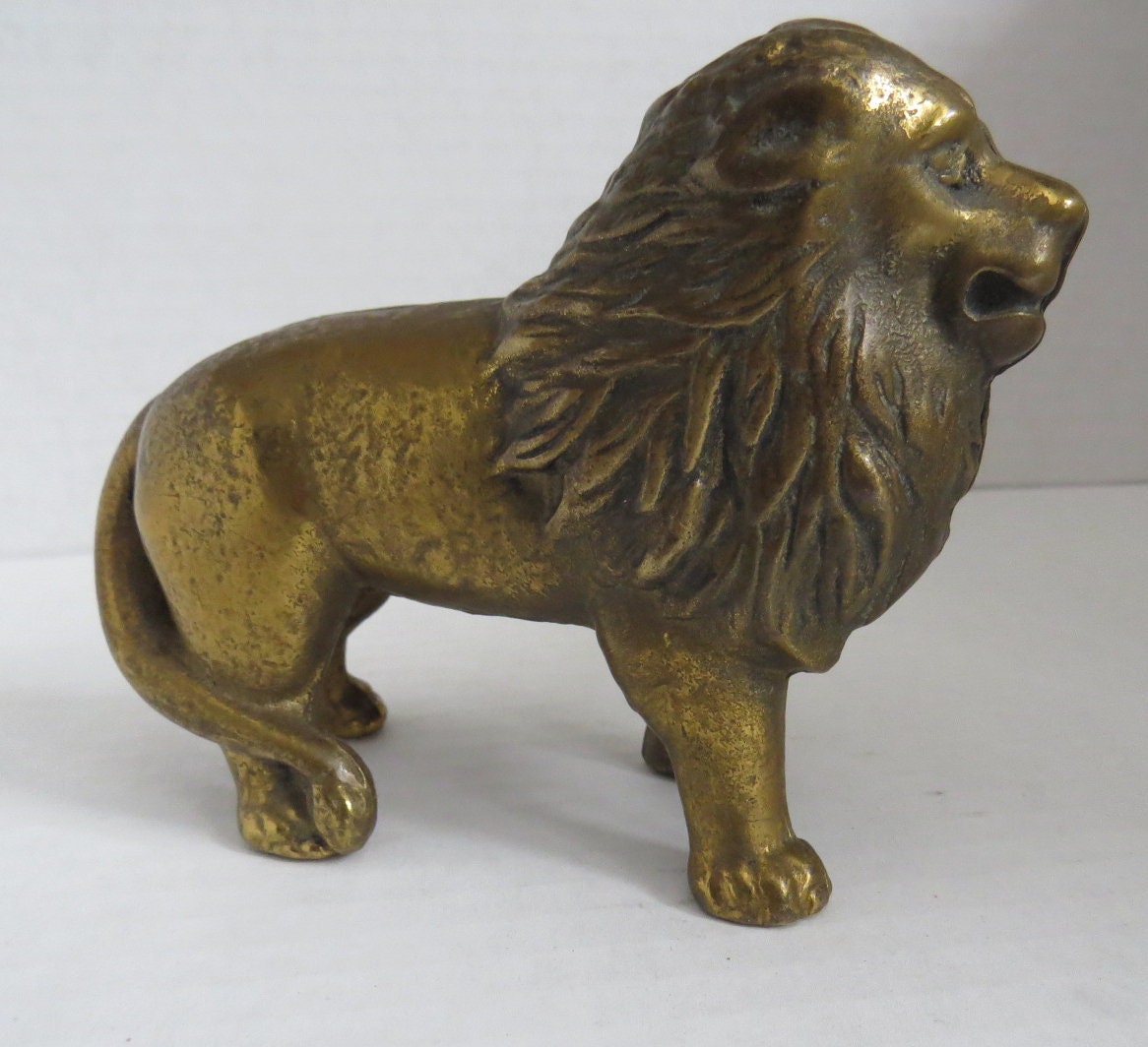 Interesting Vintage Brass Lion Coin Bank - Etsy