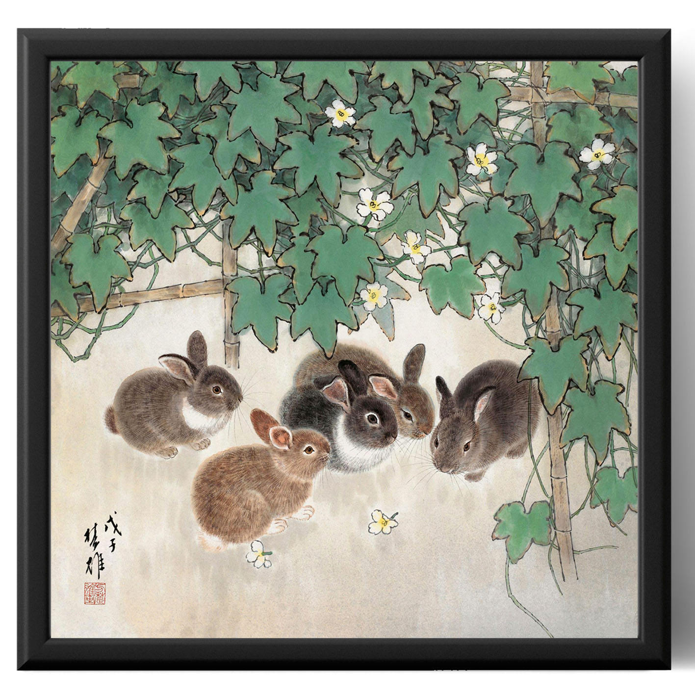 Rabbit Print, Animal Prints, Nursery Decor, Bunny, Wall Art Print, Semi ...