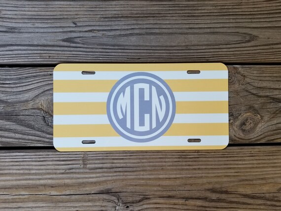 Yellow Striped License Plate - Etsy