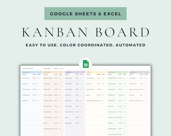 Kanban Board Spreadsheet Task Priority Tracker Employee to Do List ...