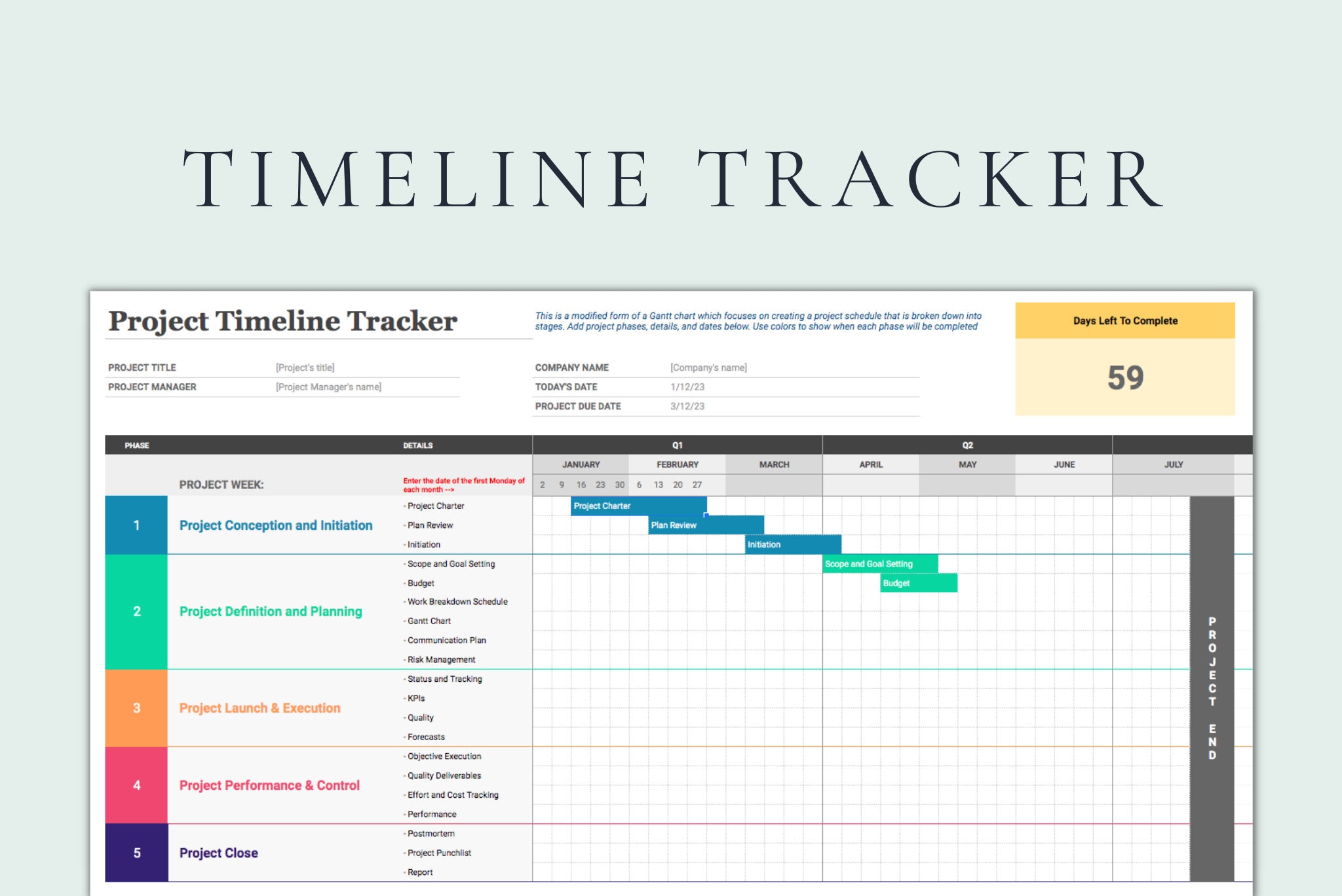 Project Tracker Project Management Template Daily to Do List - Etsy UK