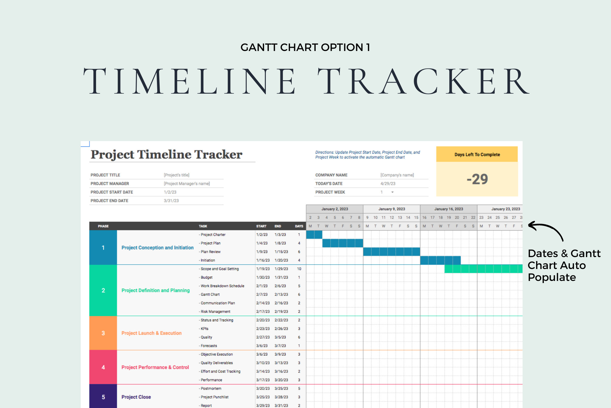 Project Tracker Project Management Template Google Sheets Excel ...