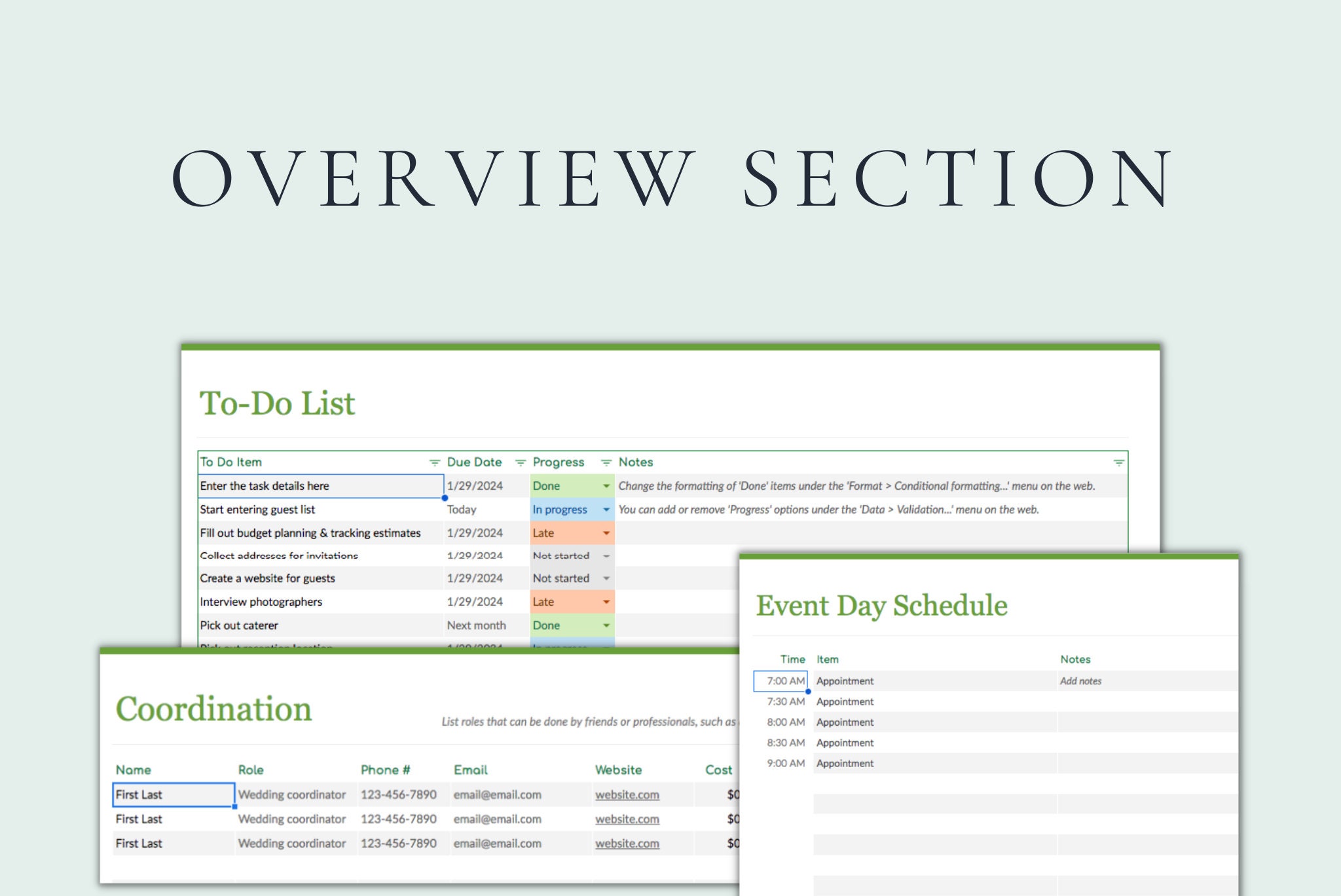 Event Planner and Event Tracker: Google Sheets Template & Excel ...