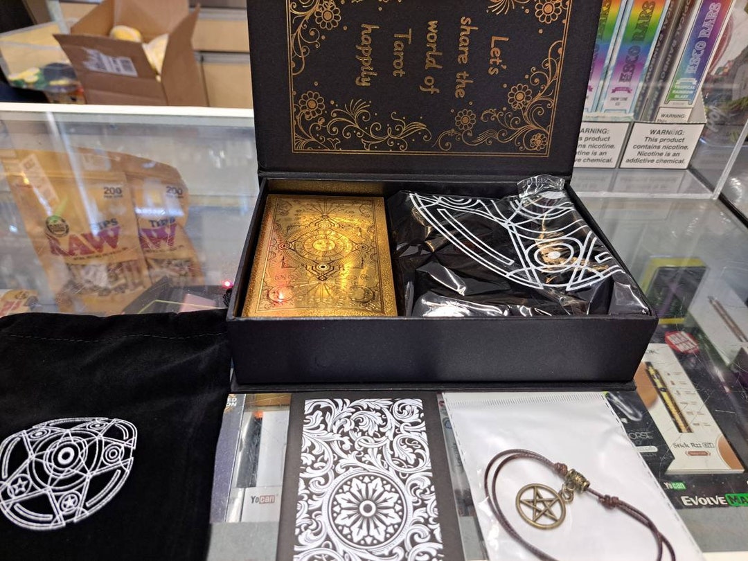 Gold Foil Tarot Card Deck Gift Set Ryder Waite - Etsy