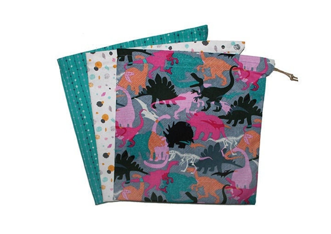 Girls Dinosaur Gift, Pink Blue Orange, Girl Party Favors, Cloth Gift ...
