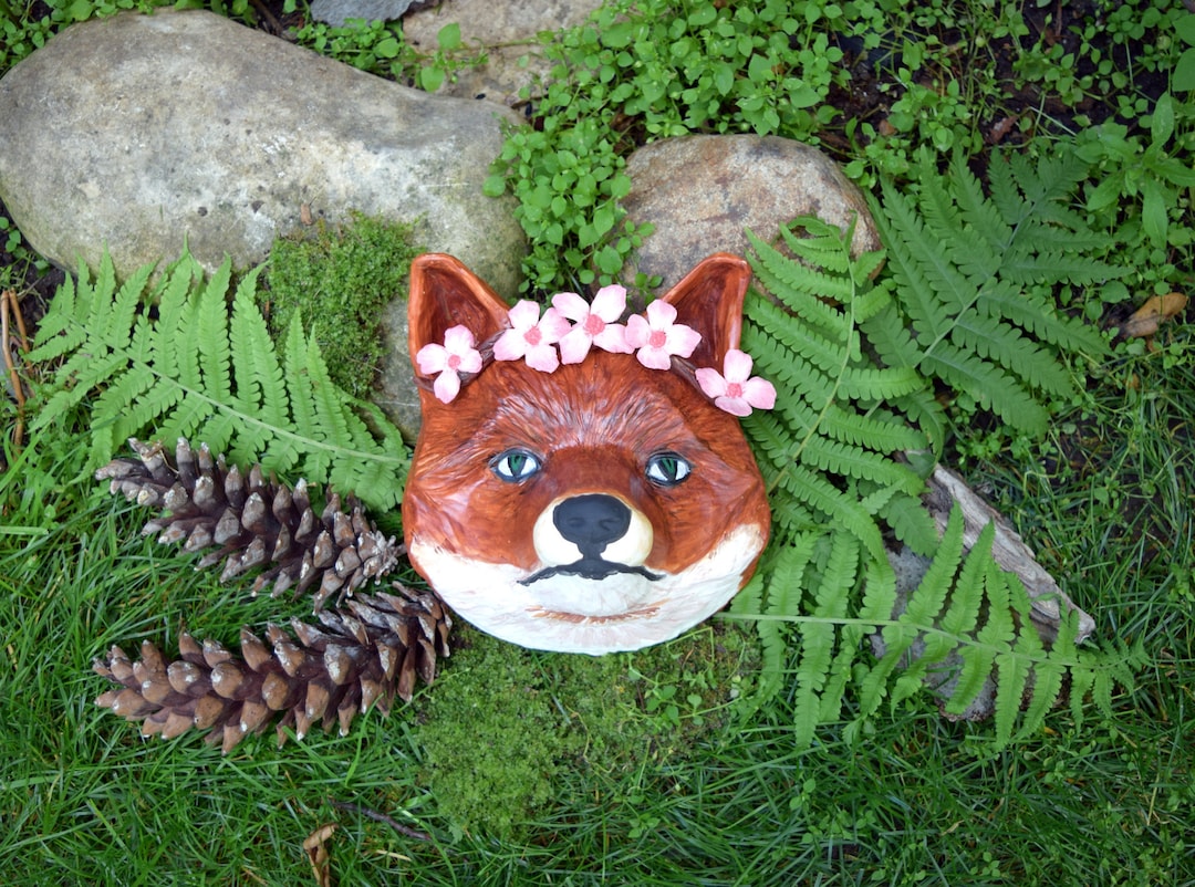 Fox Head Wall Hanging, Faux Fox Head, Animal Head, Ceramic Animal Head ...