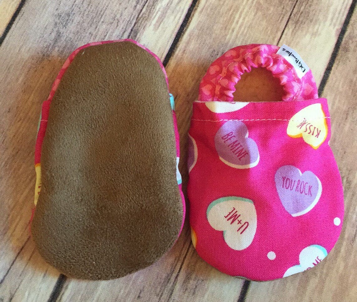 Heart Booties Heart Moccs Heart Soft Sole Shoe Baby Shower - Etsy