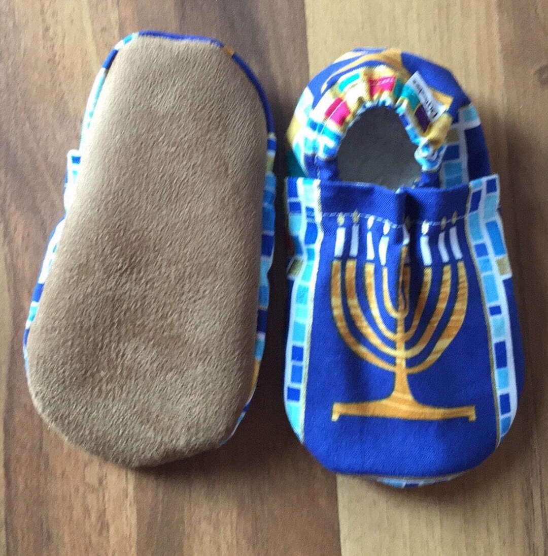 Haunakkah Booties, Haunakkah Moccs, Menorah Booties, Soft Sole Shoe ...