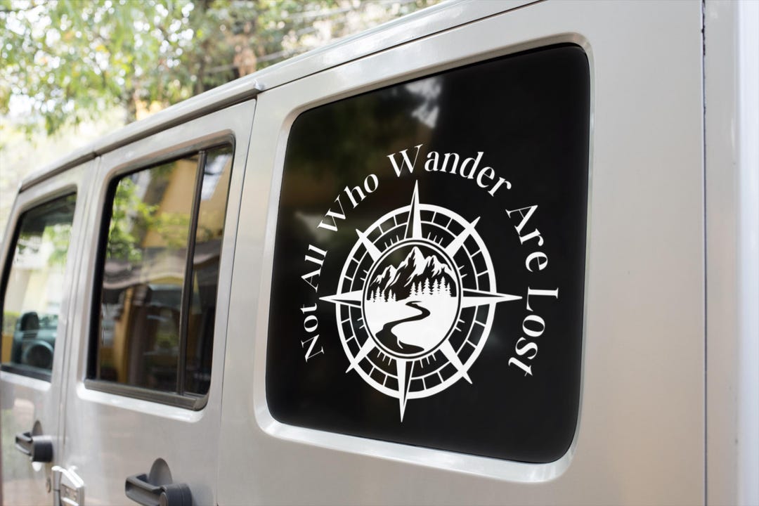 Not All Who Wander Are Lost, Compass Decal, Outdoors Sticker, Adventure ...