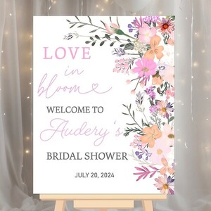 Spring Flower Bridal Shower Welcome Sign, Bridal Shower Decorations ...