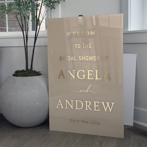 Acrylic Bridal Shower Welcome Sign, Couples Wedding Gift, Modern Decor ...