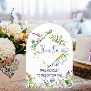 Wild Flower Bar Arch Sign Acrylic Flower Bar Sign Flower Bar Acrylic ...
