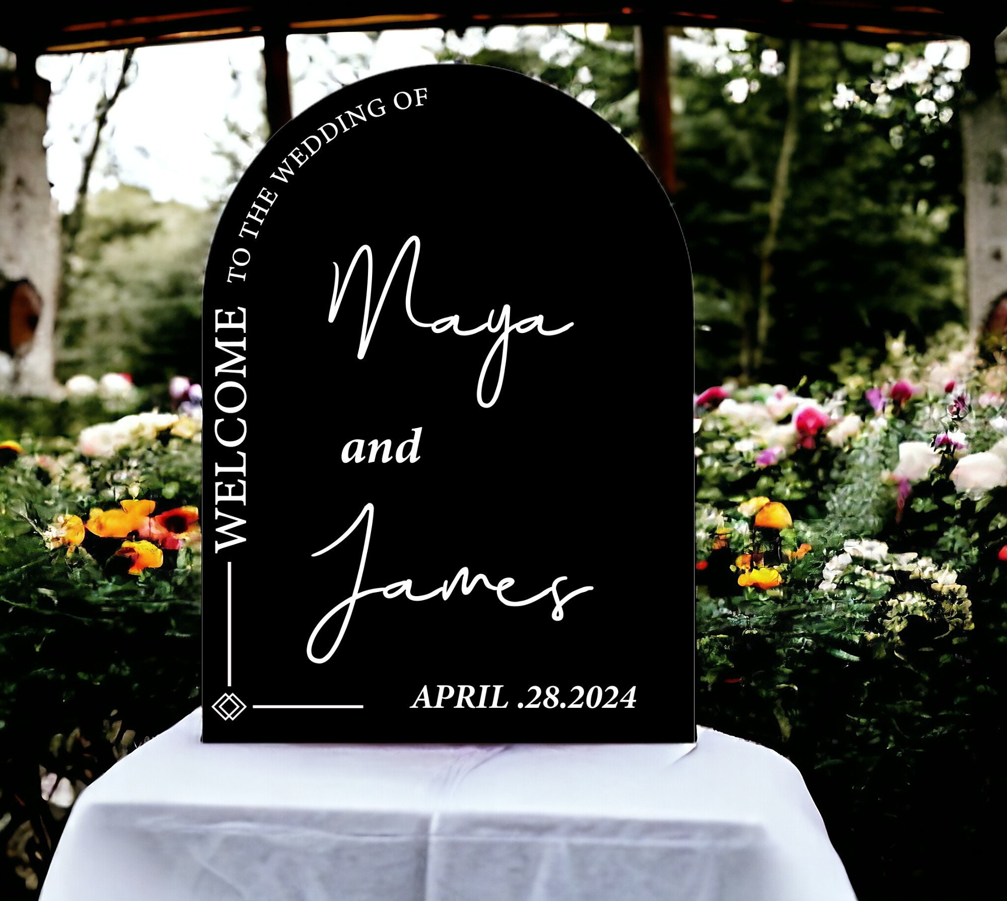 Acrylic Wedding Arch Welcome Sign, Bride and Groom Wedding Gift, Modern ...