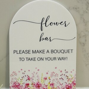 Flower Bar Arch Sign | Acrylic Flower Bar Sign | Flower Bar Sign ...