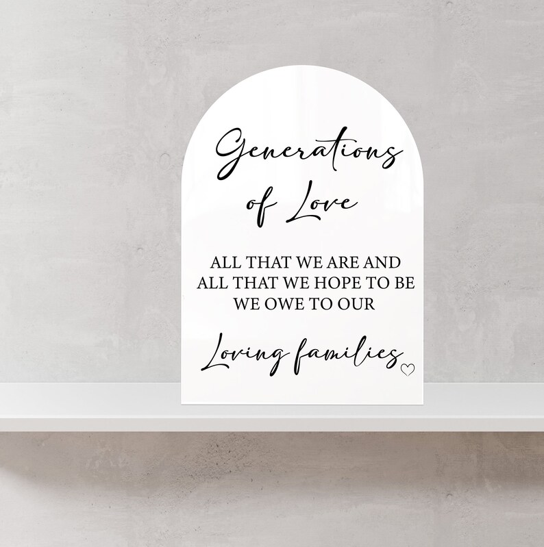 Generations of Love Acrylic Sign, Generations of Love Sign Gift ...