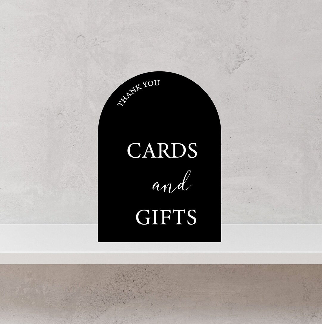 Cards & Gifts Arch Table Sign, Gift and Cards Sign, Modern Acrylic ...