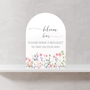 Spring Flowers Bar Arch Sign | Floral Acrylic Bloom Bar Sign | Flower ...