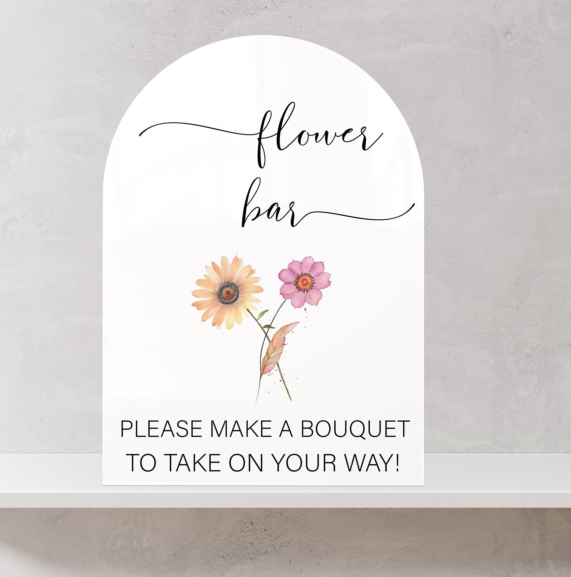 Flower Bar Arch Sign Acrylic Flower Bar Sign Flower Bar Sign Flower Bar ...