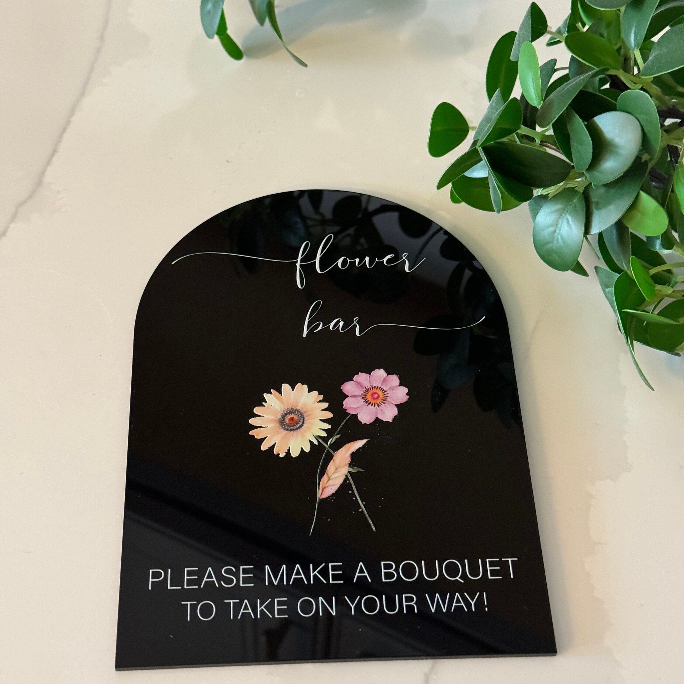 Flower Bar Arch Sign Acrylic Flower Bar Sign Flower Bar Sign Flower Bar ...