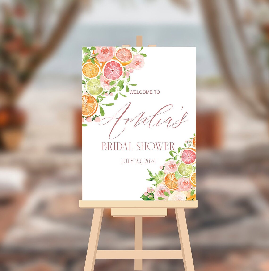 Bridal Shower Citrus Welcome Sign, Fruit Theme Custom Bridal Shower ...