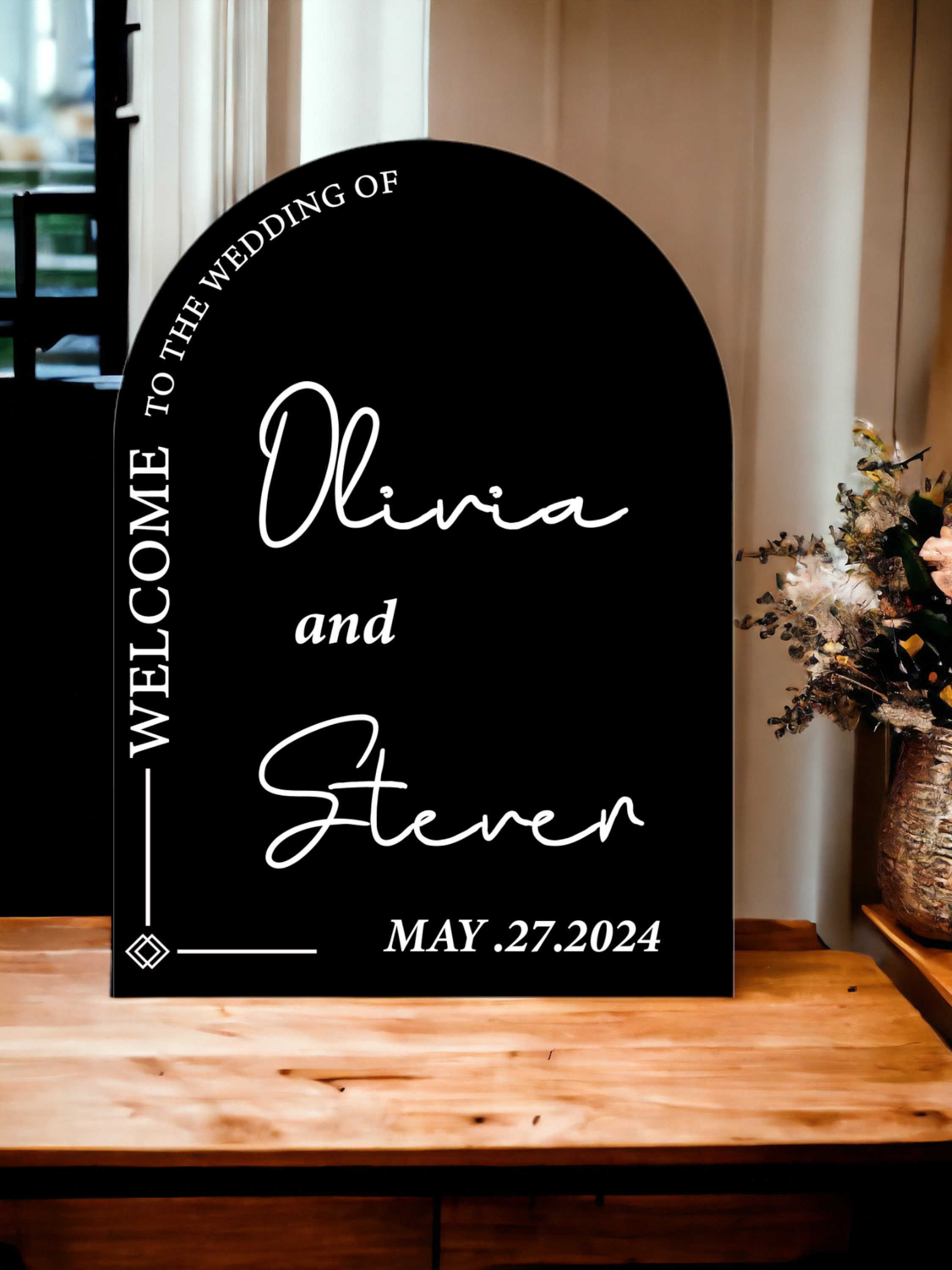Acrylic Wedding Arch Welcome Sign, Bride and Groom Wedding Gift, Modern ...
