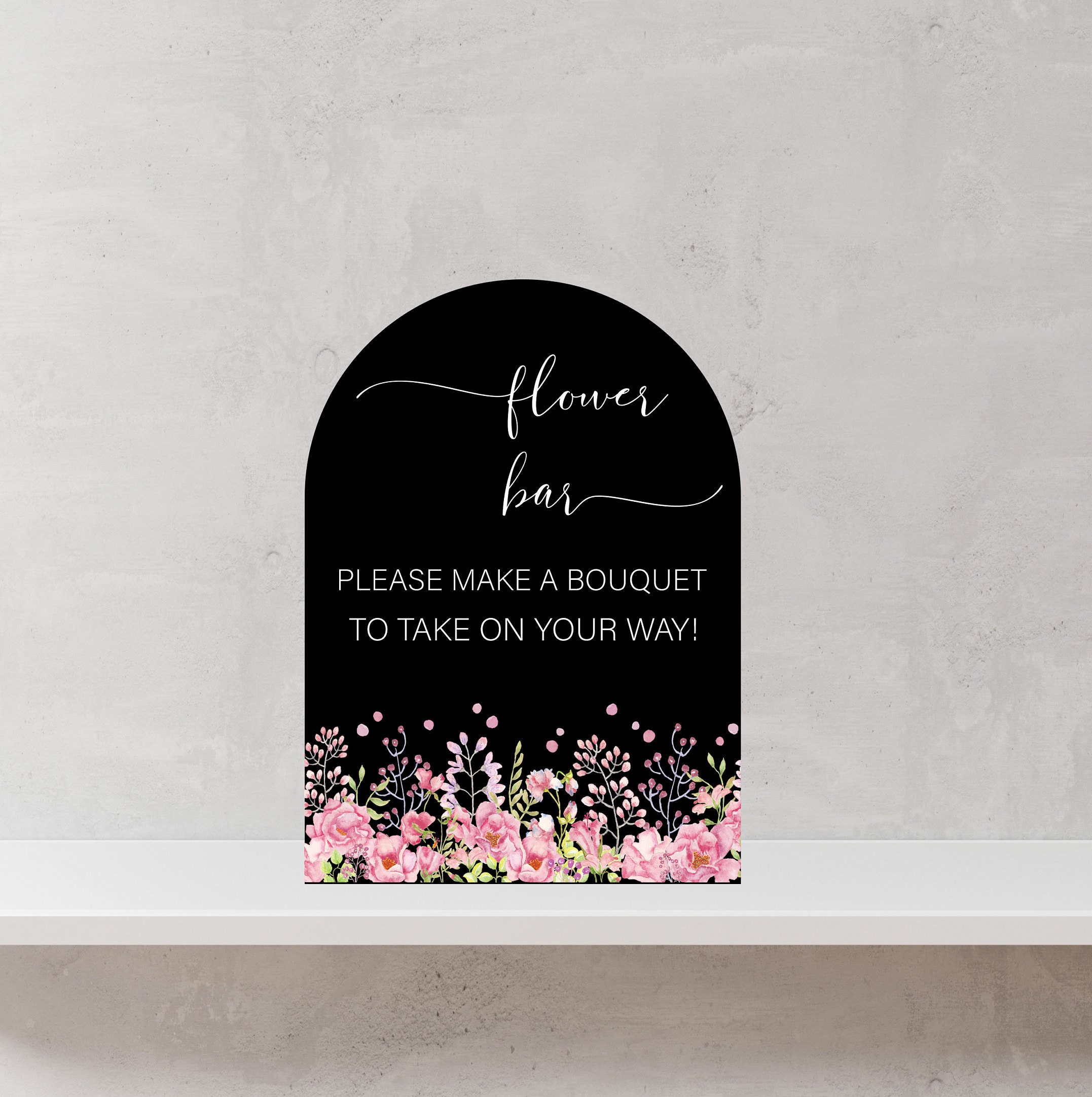 Flower Bar Arch Sign Acrylic Flower Bar Sign Flower Bar Sign Flower Bar ...