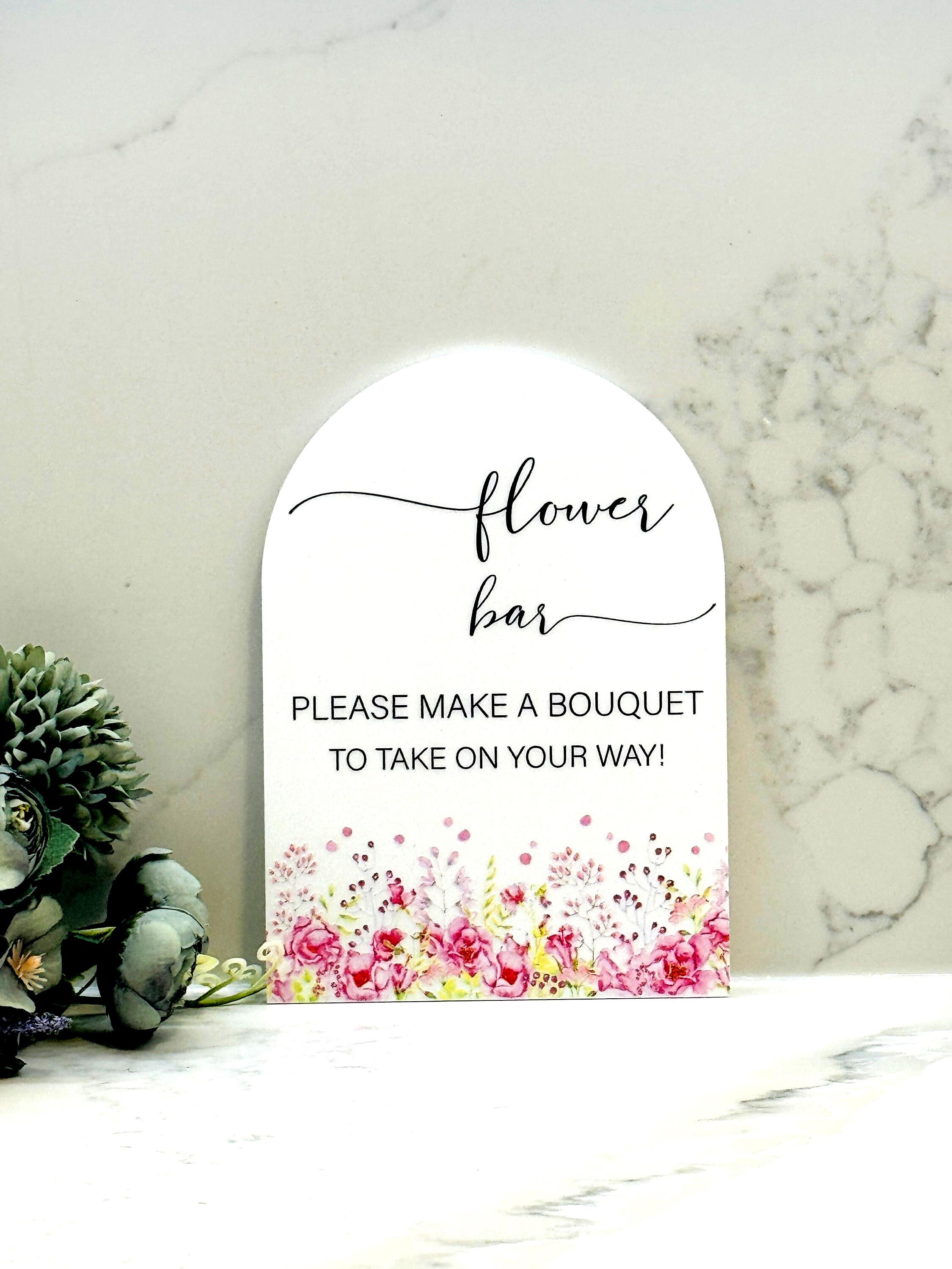 Flower Bar Arch Sign | Acrylic Flower Bar Sign | Flower Bar Sign ...