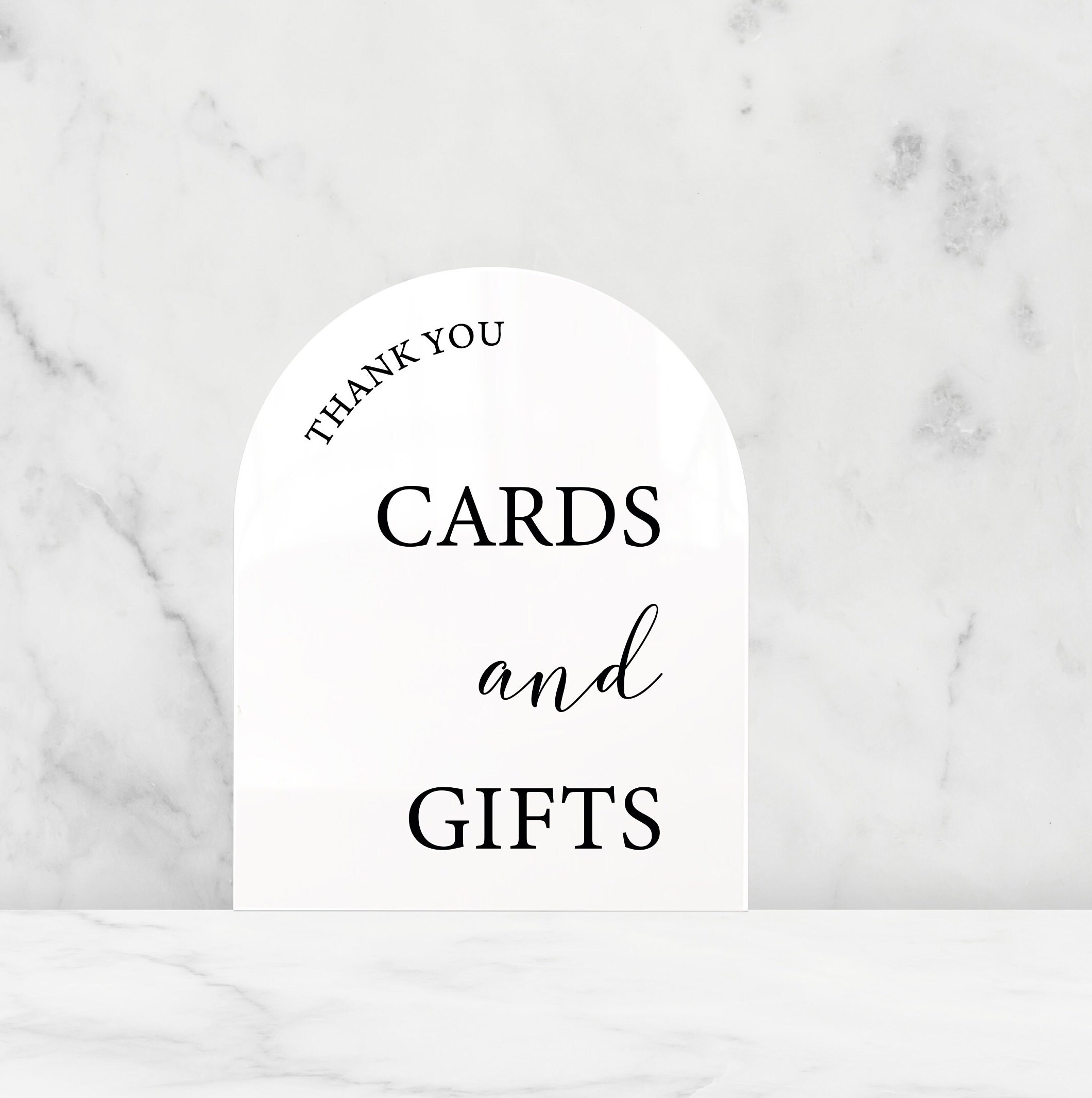Cards & Gifts Arch Table Sign, Gift and Cards Sign, Modern Acrylic ...