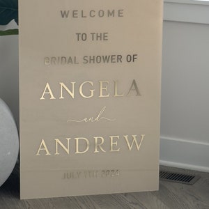 Acrylic Bridal Shower Welcome Sign, Couples Wedding Gift, Modern Decor ...