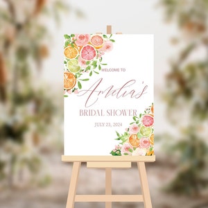 Bridal Shower Citrus Welcome Sign, Fruit Theme Custom Bridal Shower ...