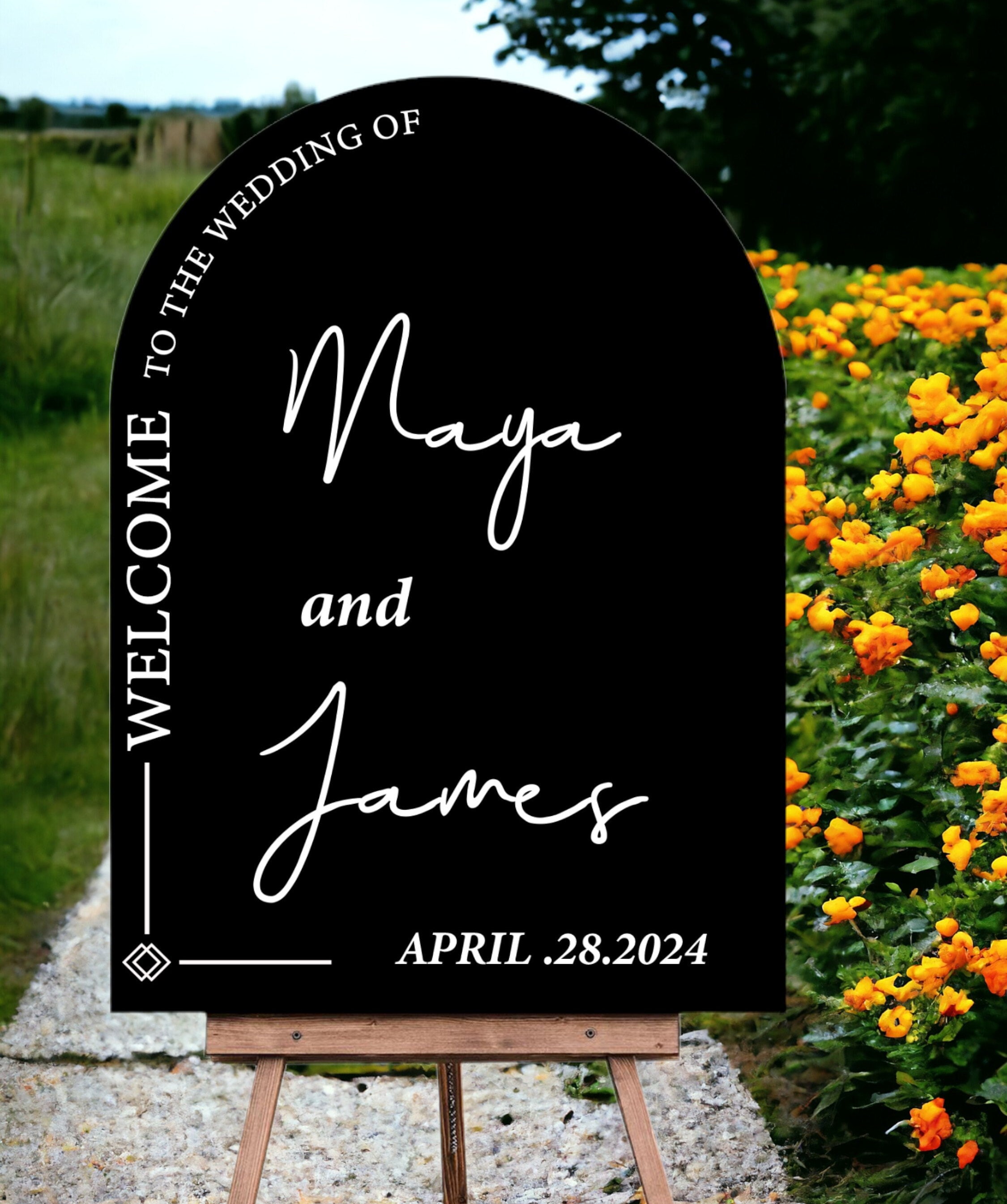 Acrylic Wedding Arch Welcome Sign, Bride and Groom Wedding Gift, Modern ...