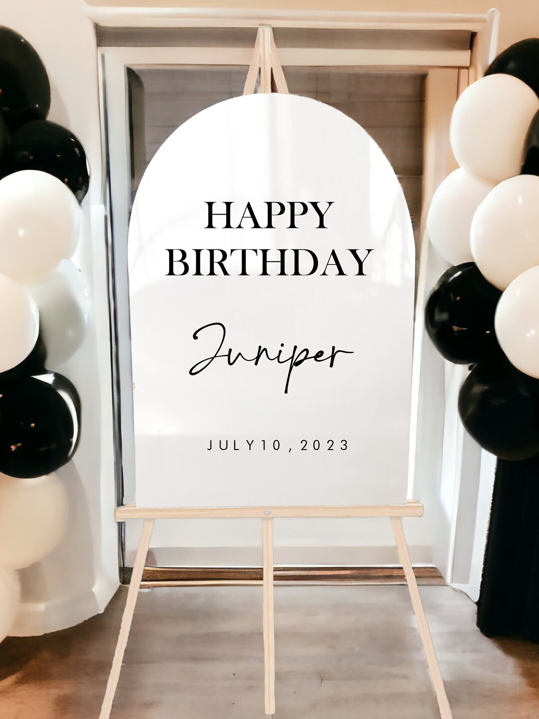 Arch Acrylic Birthday Welcome Sign, Modern Arch Birthday Decor, Any ...