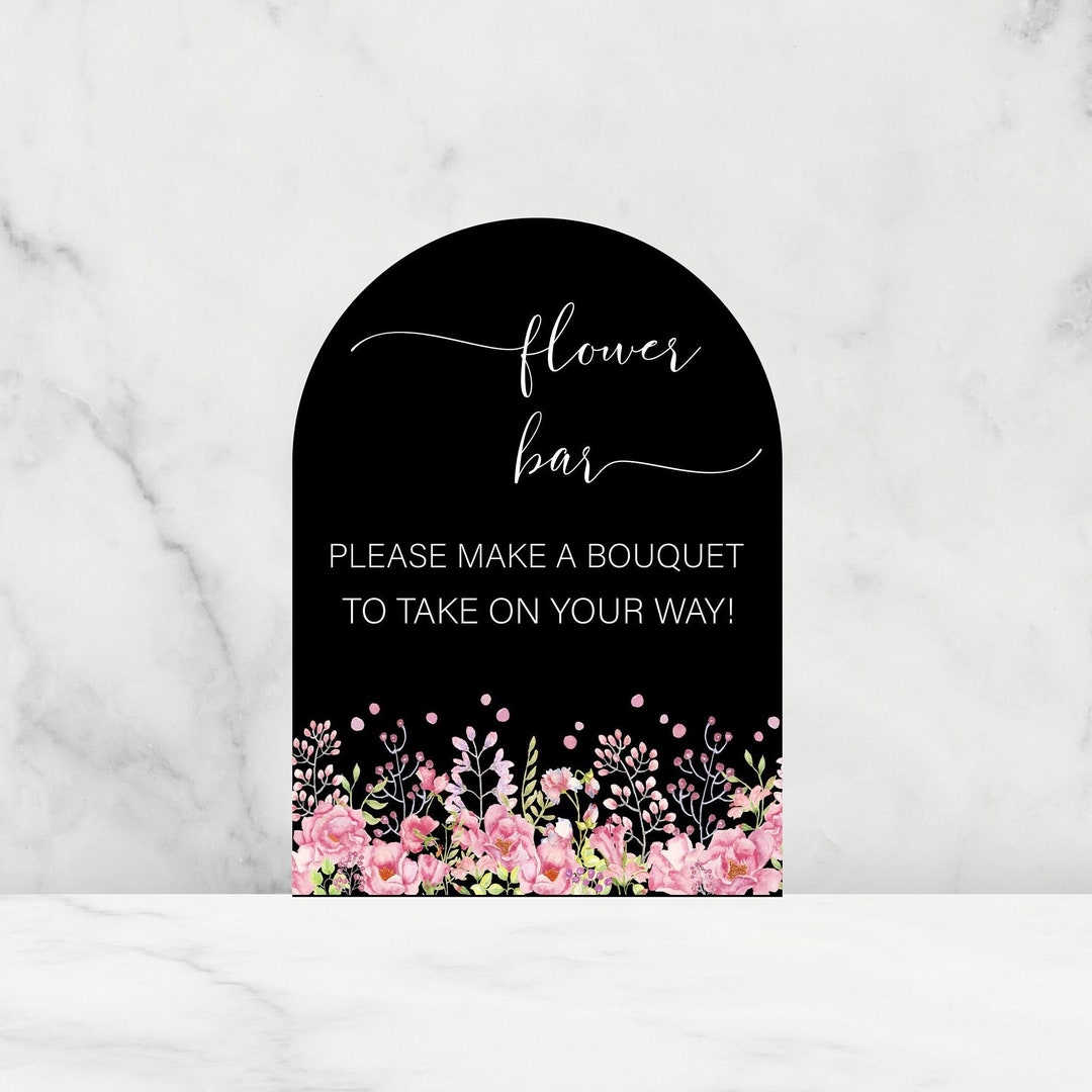 Flower Bar Arch Sign | Acrylic Flower Bar Sign | Flower Bar Sign ...