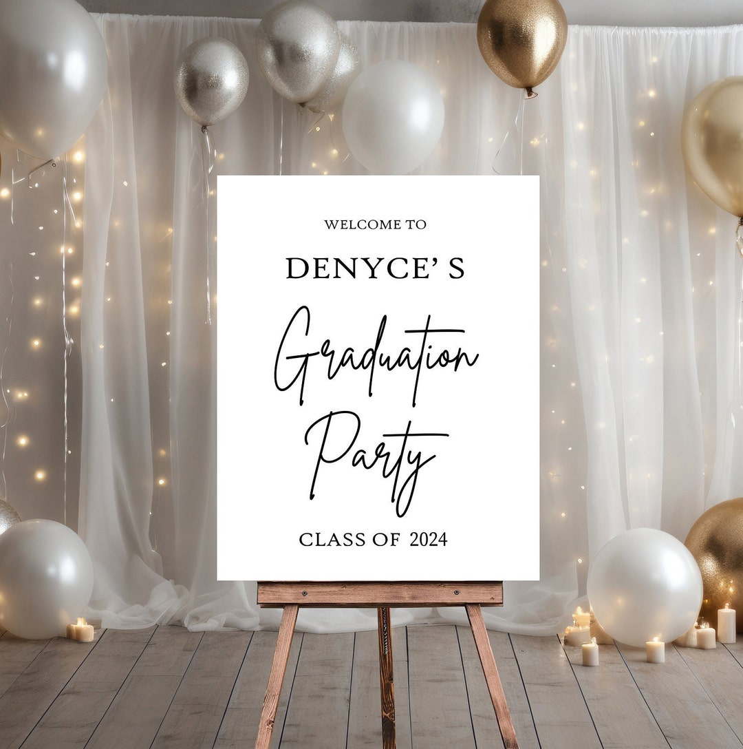 Graduation Party Welcome Sign, Custom Graduation Welcome Sign, Printed ...