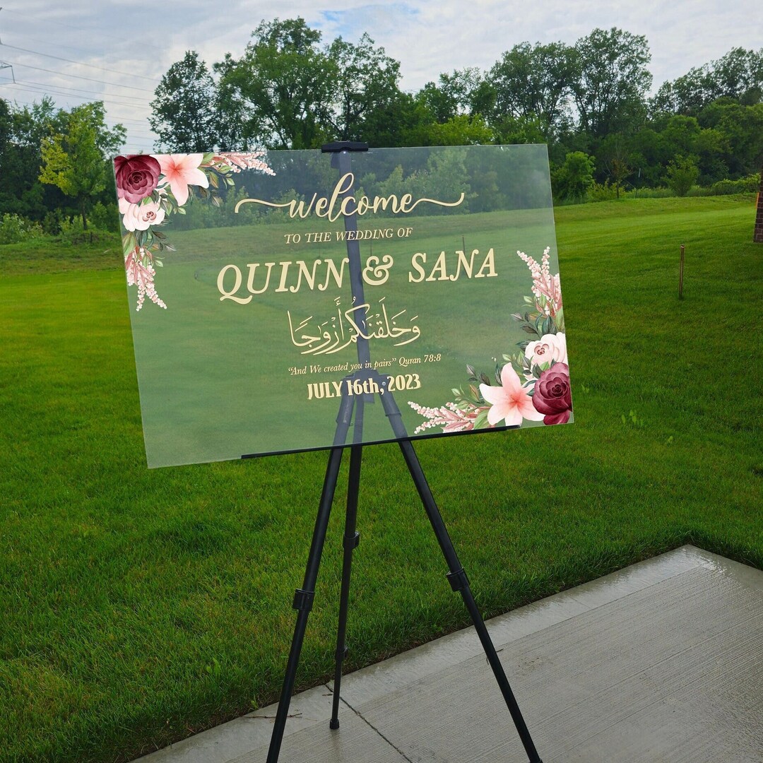 Acrylic Wedding Welcome Sign, Couples Wedding Gift, Modern Decor ...