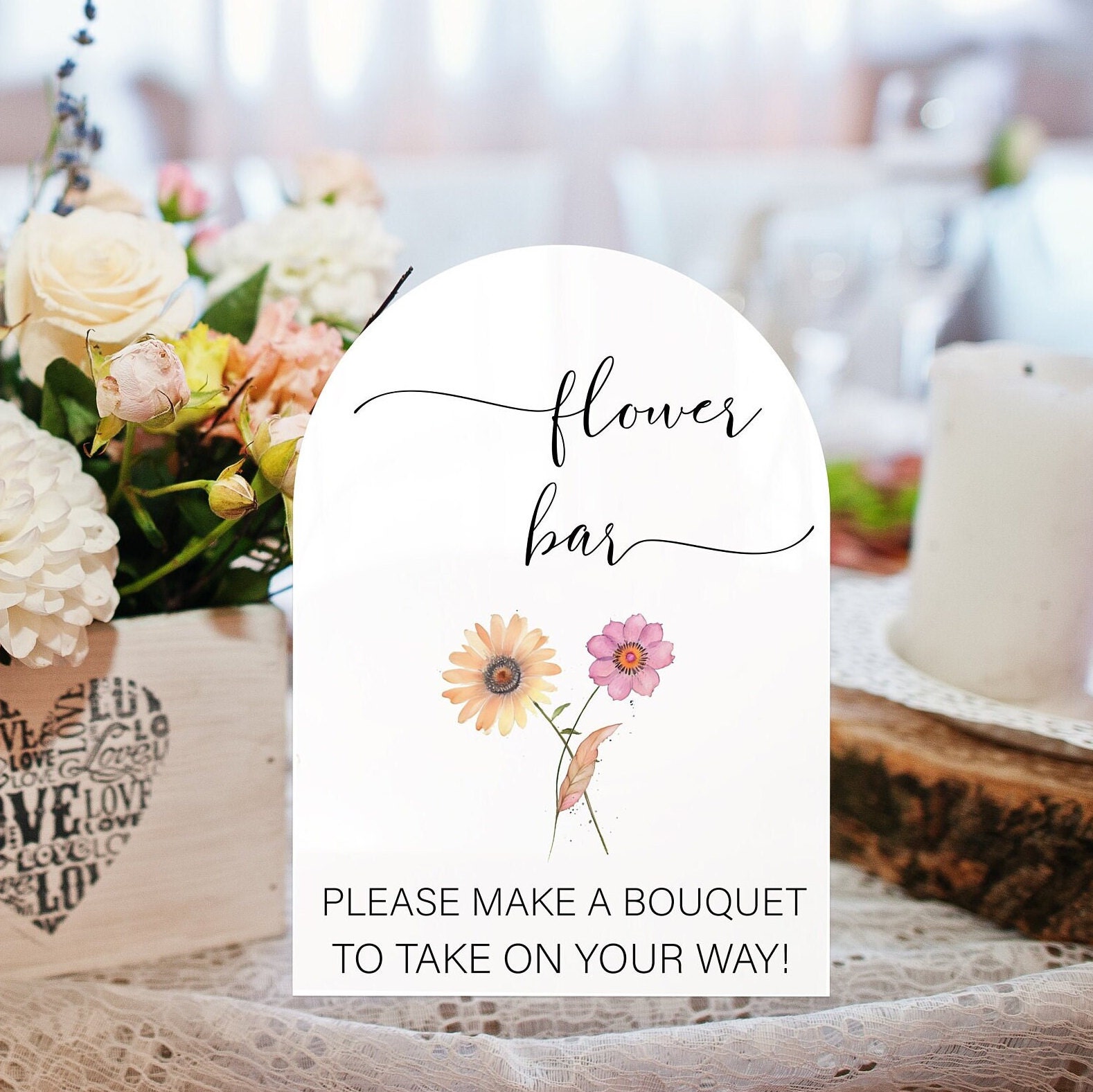 Flower Bar Arch Sign Acrylic Flower Bar Sign Flower Bar Sign Flower Bar ...