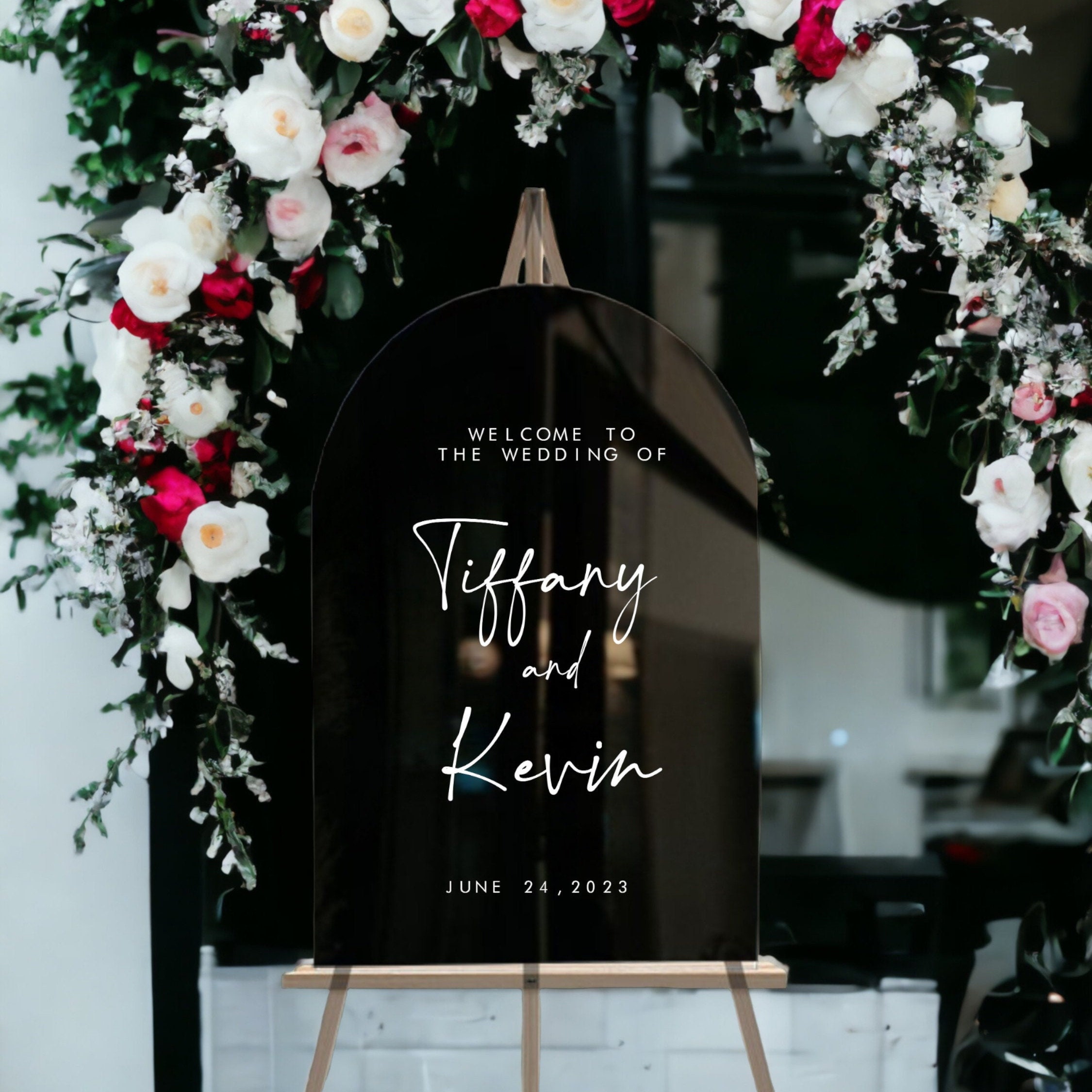 Acrylic Wedding Arch Welcome Sign, Bride and Groom Wedding Gift, Modern ...