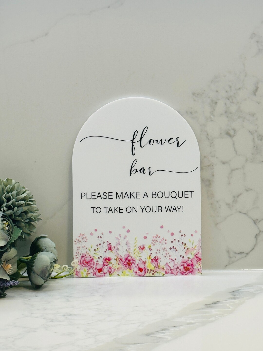 Flower Bar Arch Sign | Acrylic Flower Bar Sign | Flower Bar Sign ...