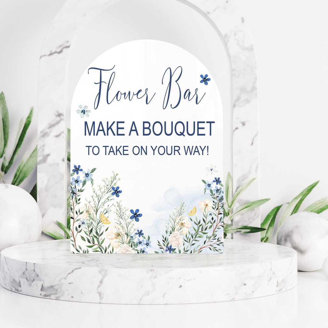 Flower Bar Arch Acrylic Sign | Acrylic Event Sign | Flower Table Top ...