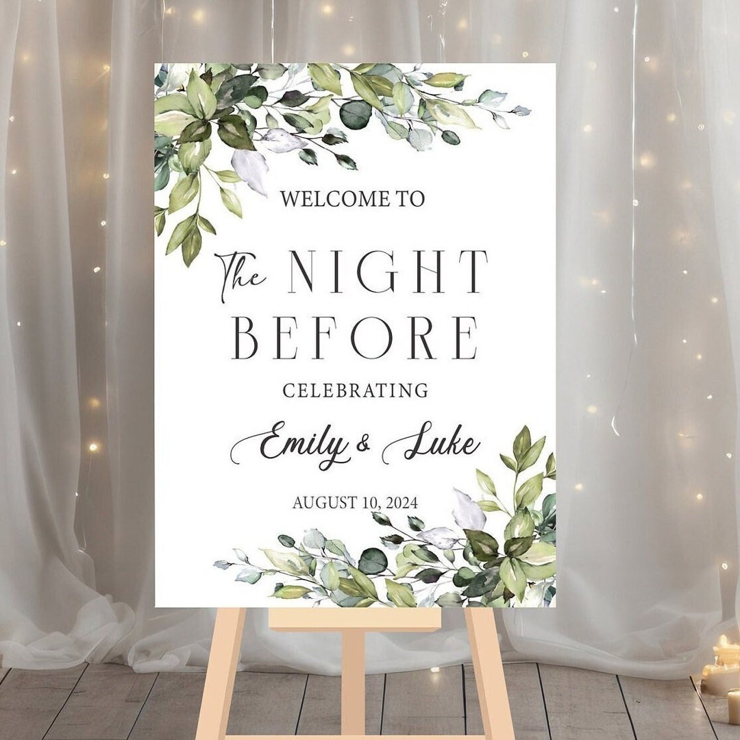 The Night Before Wedding Rehearsal Dinner Welcome Sign, Rehearsal ...