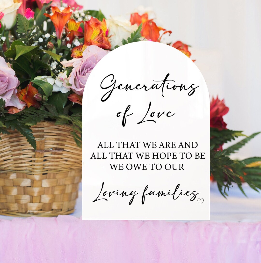 Generations of Love Acrylic Sign, Generations of Love Sign Gift ...